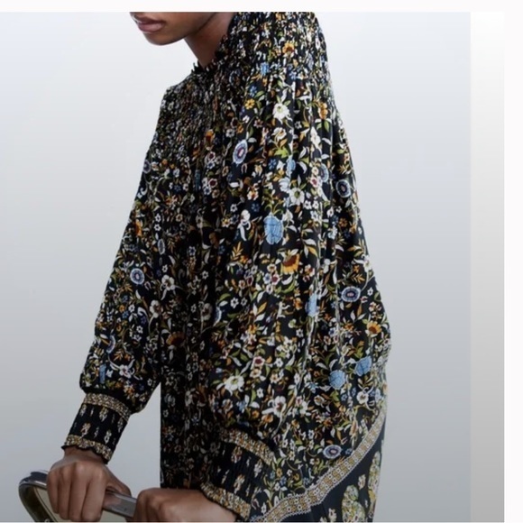 Zara | Dresses | Zara Boho Floral Long Sleeve Mini Dress Size Xs | Poshmark